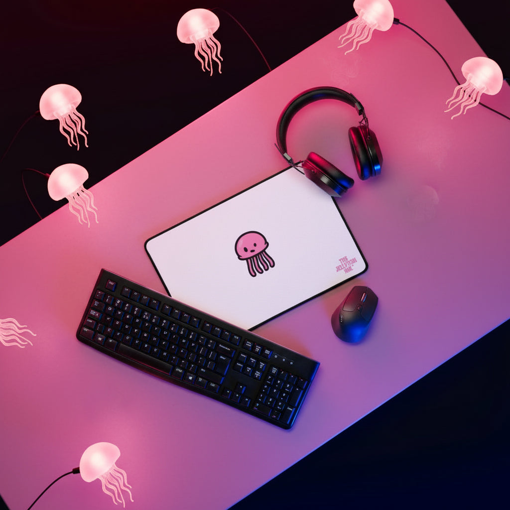 The Jellyfish Ink™ Signature Bubbles Desk Mat 12"x18", pink jellyfish ...